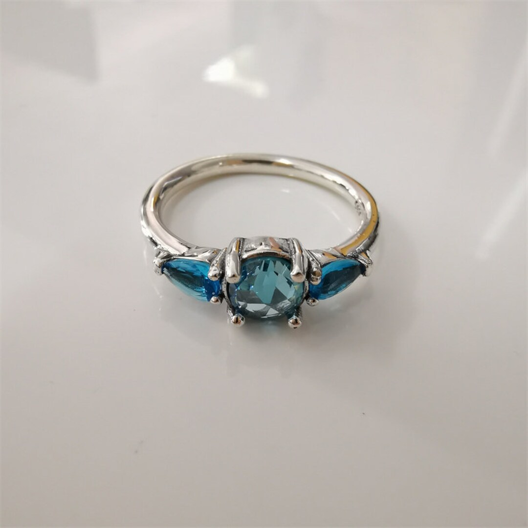 Pandora S925 Silver Ring Patterns of Frost Blues - Etsy