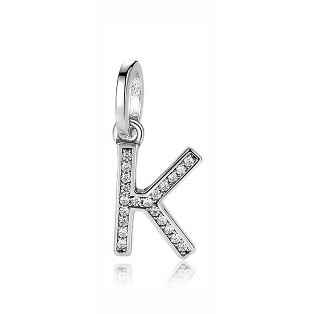 Pandora Sterling Silver Letter K Initial Dangle Charm CZ NEW - Etsy