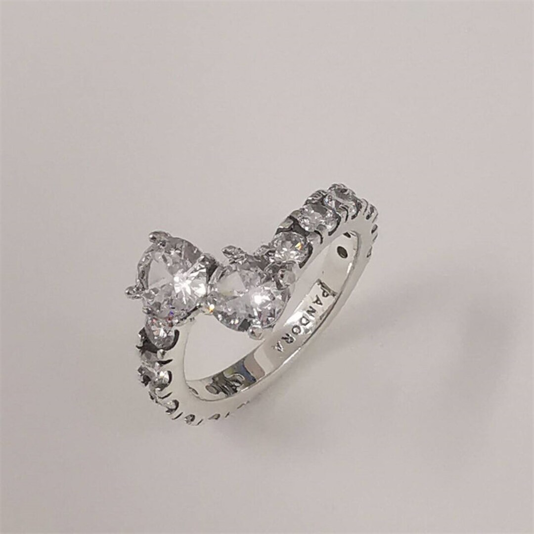 Pandora Sparkling Overlapping Band Ring Size 50-58 - Etsy