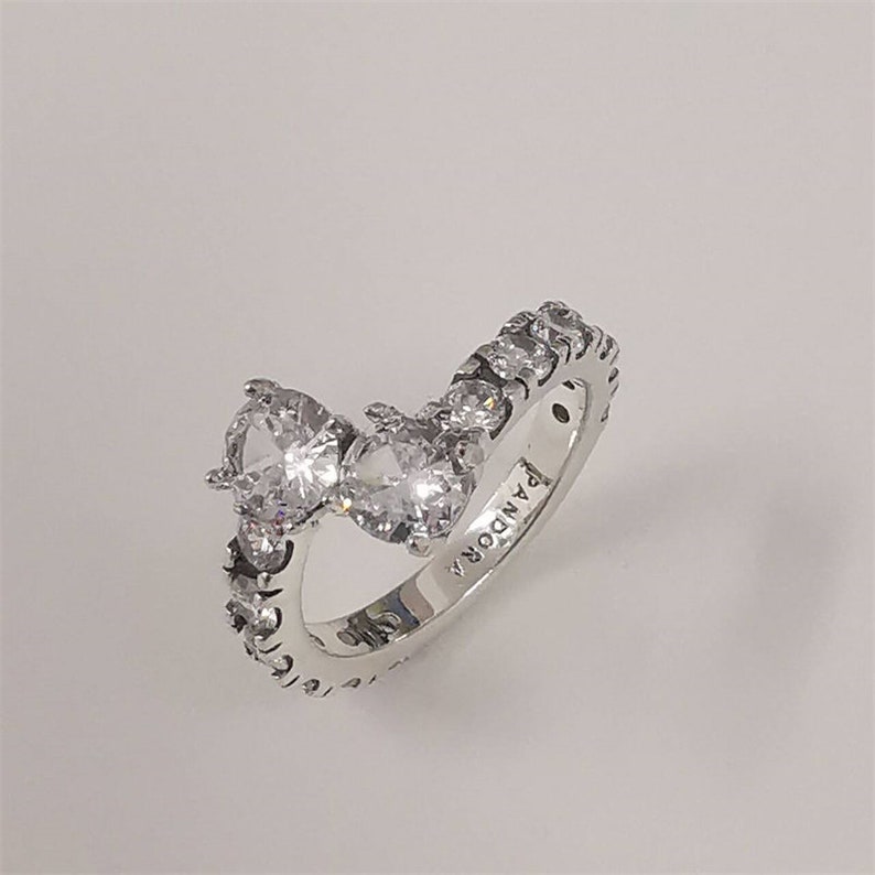 Pandora Sparkling Overlapping Band Ring Size 50-58 - Etsy