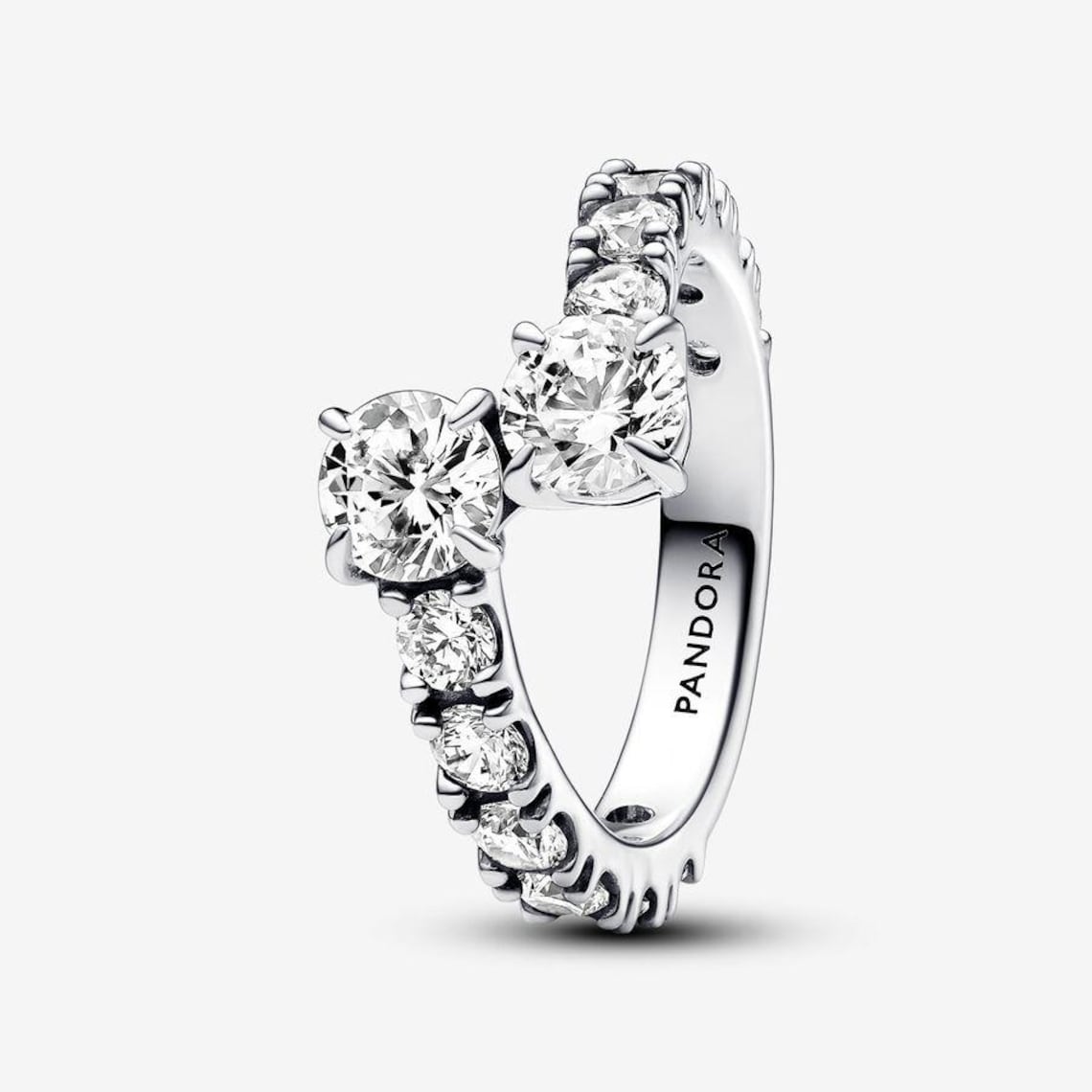 Pandora Sparkling Overlapping Band Ring Size 50-58 - Etsy