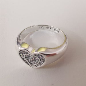 Pandora Radiant Heart Pavé Signet Ring - Etsy