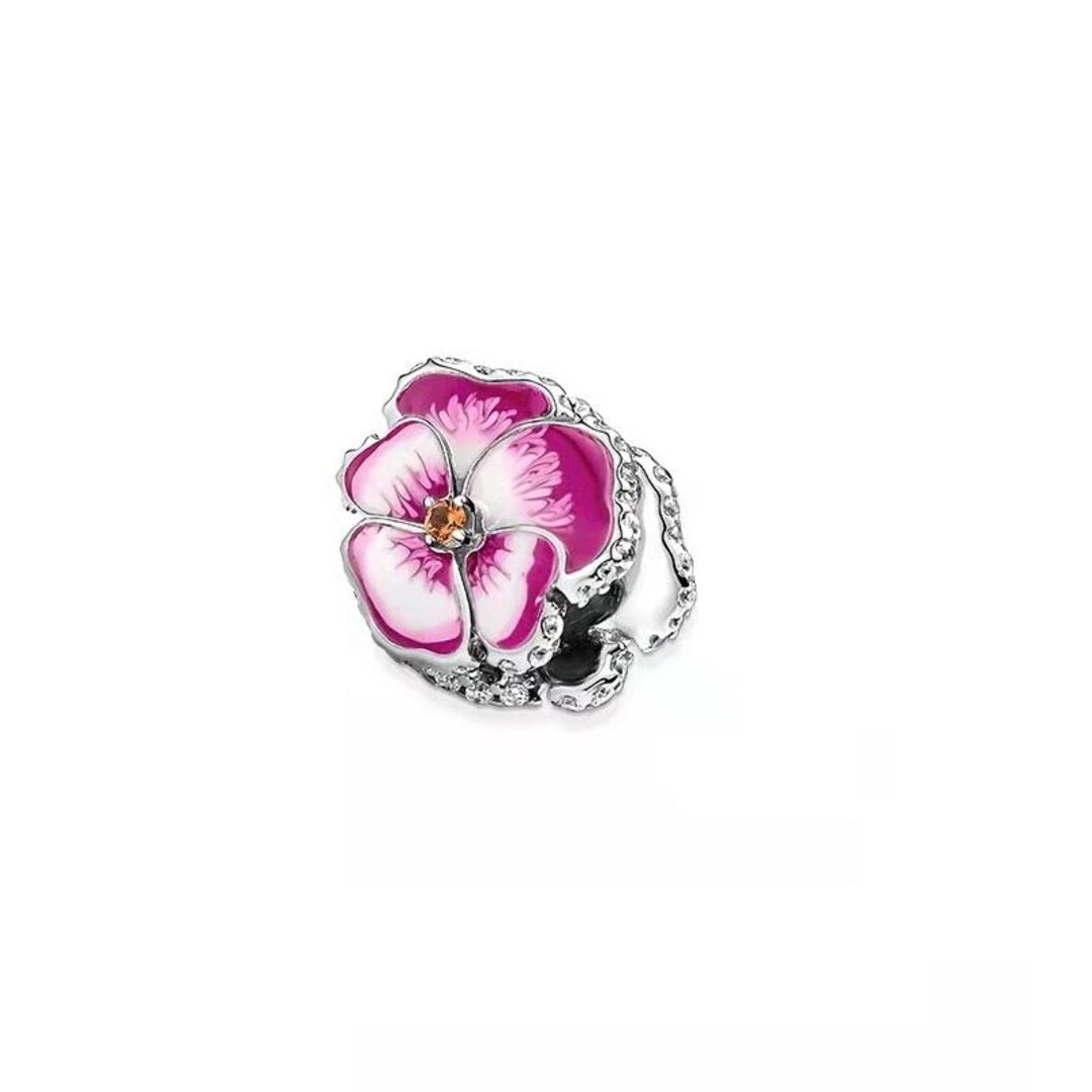 Pandora 925 Ale Cz Pink Pansy Flower Charm - Etsy