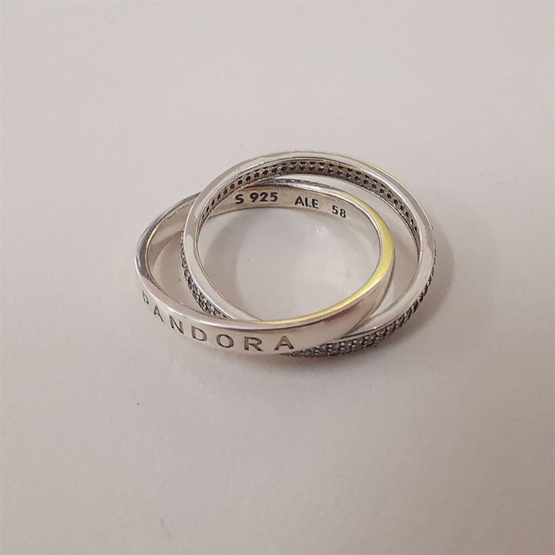 New Silver Cz Pandora Promise Ring Interlock Pave - Etsy