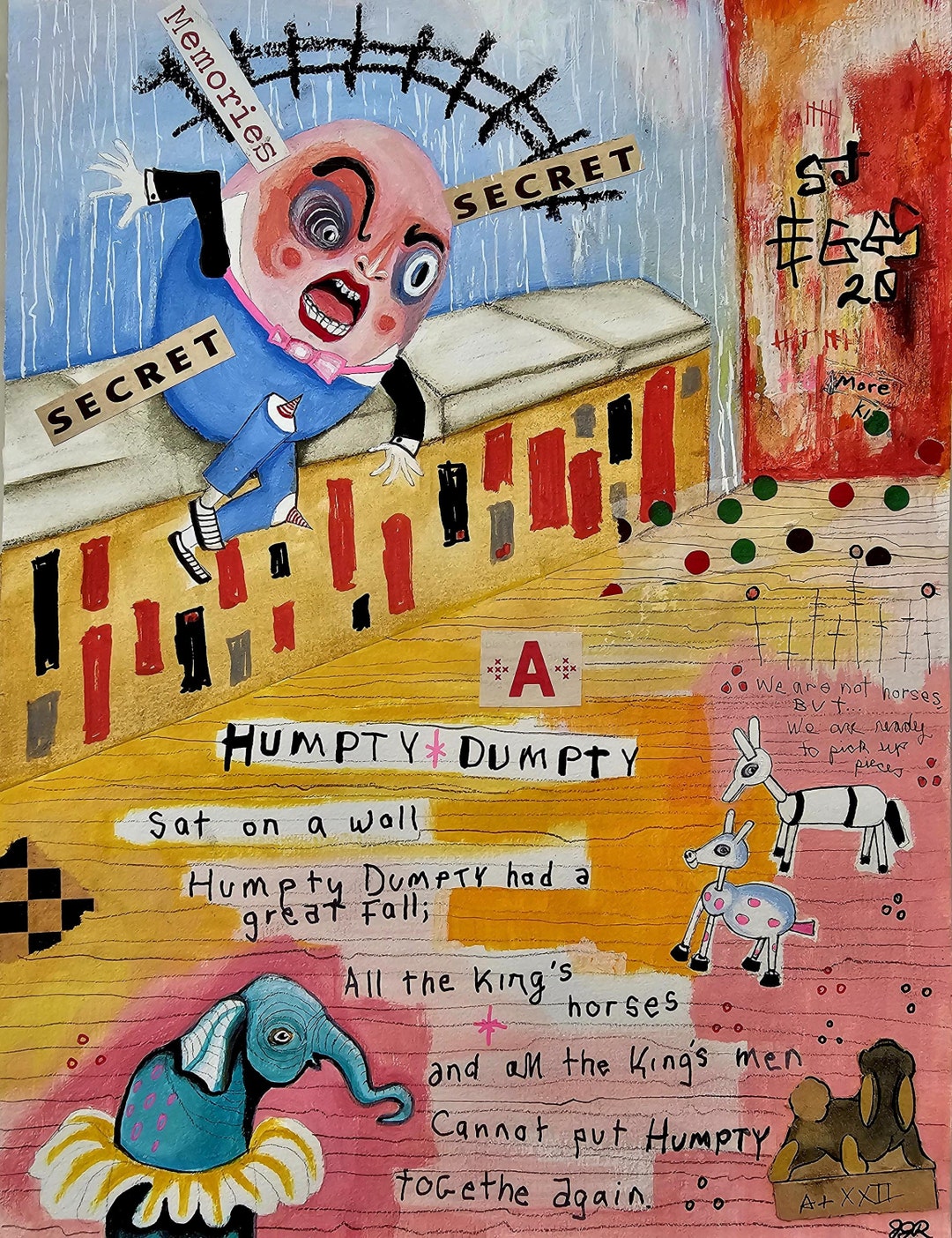Framed Outsider-art Painting: Humpty Dump - Etsy
