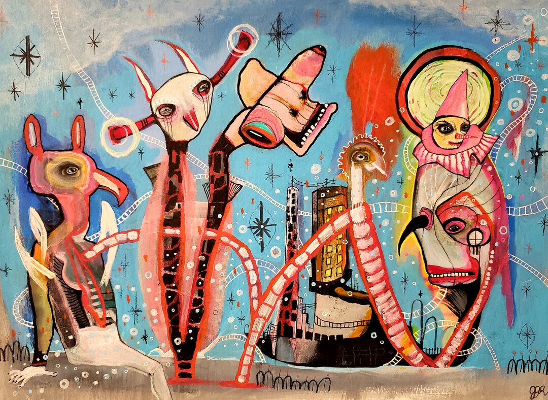 Outsider-art Painting: Manic - Etsy
