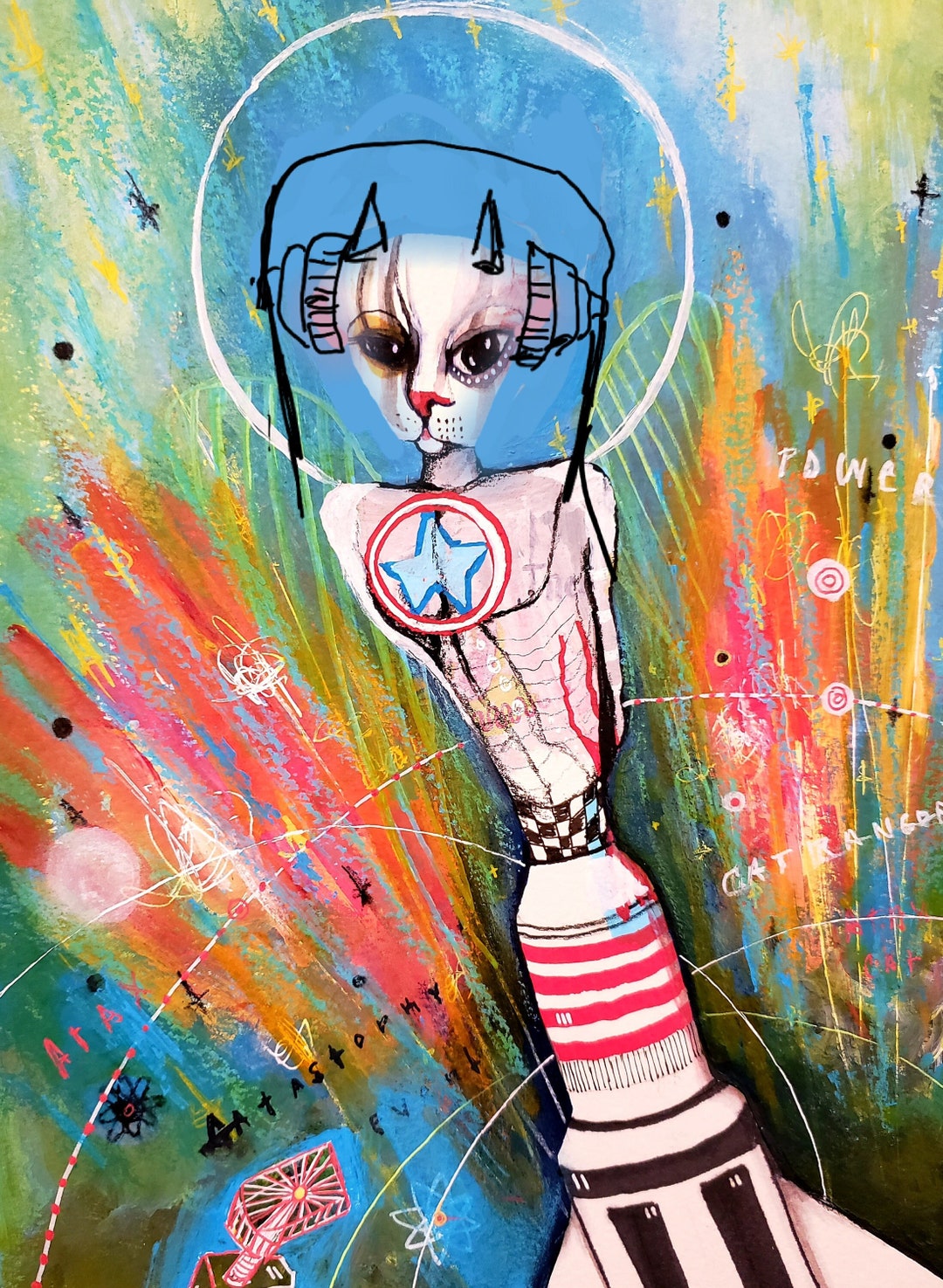 Outsider Art Painting: Space Trix - Etsy