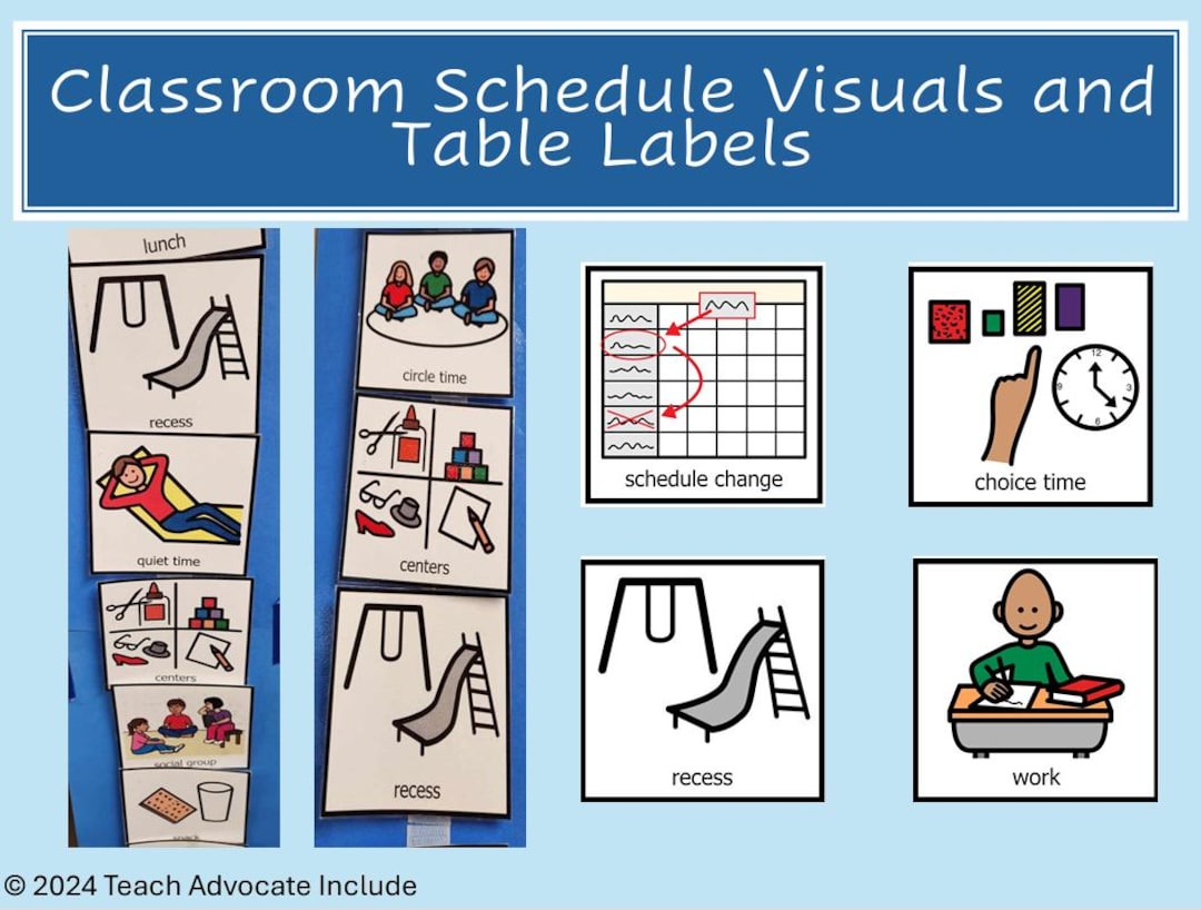 Class Schedule Visuals and Table Labels - Etsy
