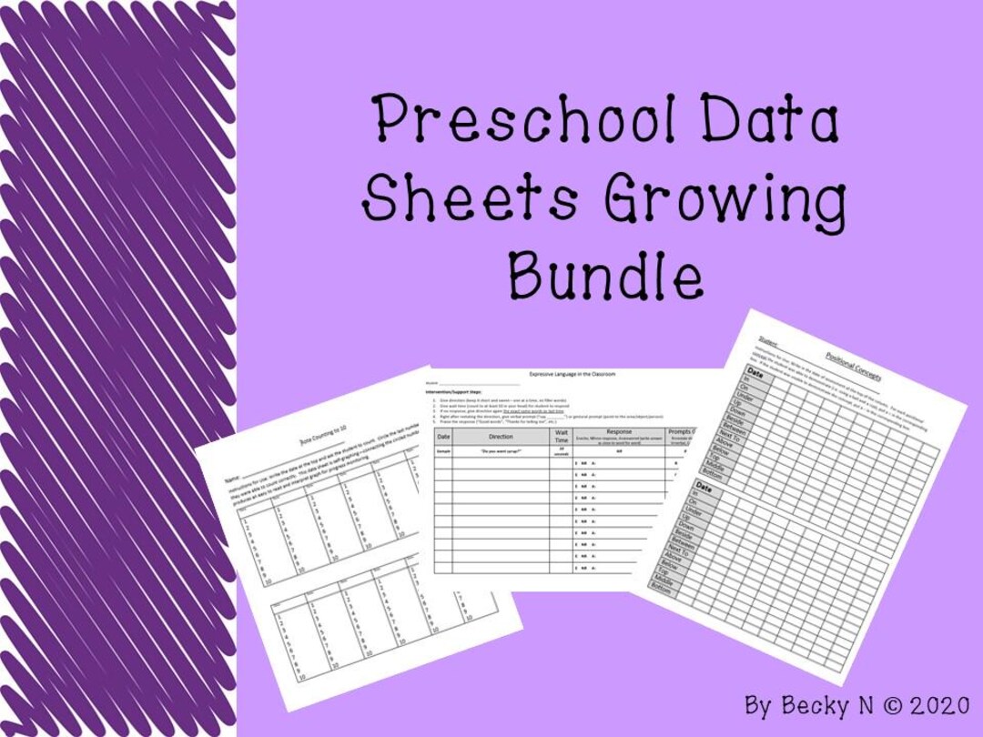 Preschool Data Sheets and IEP Goal Bank Bundle - Etsy