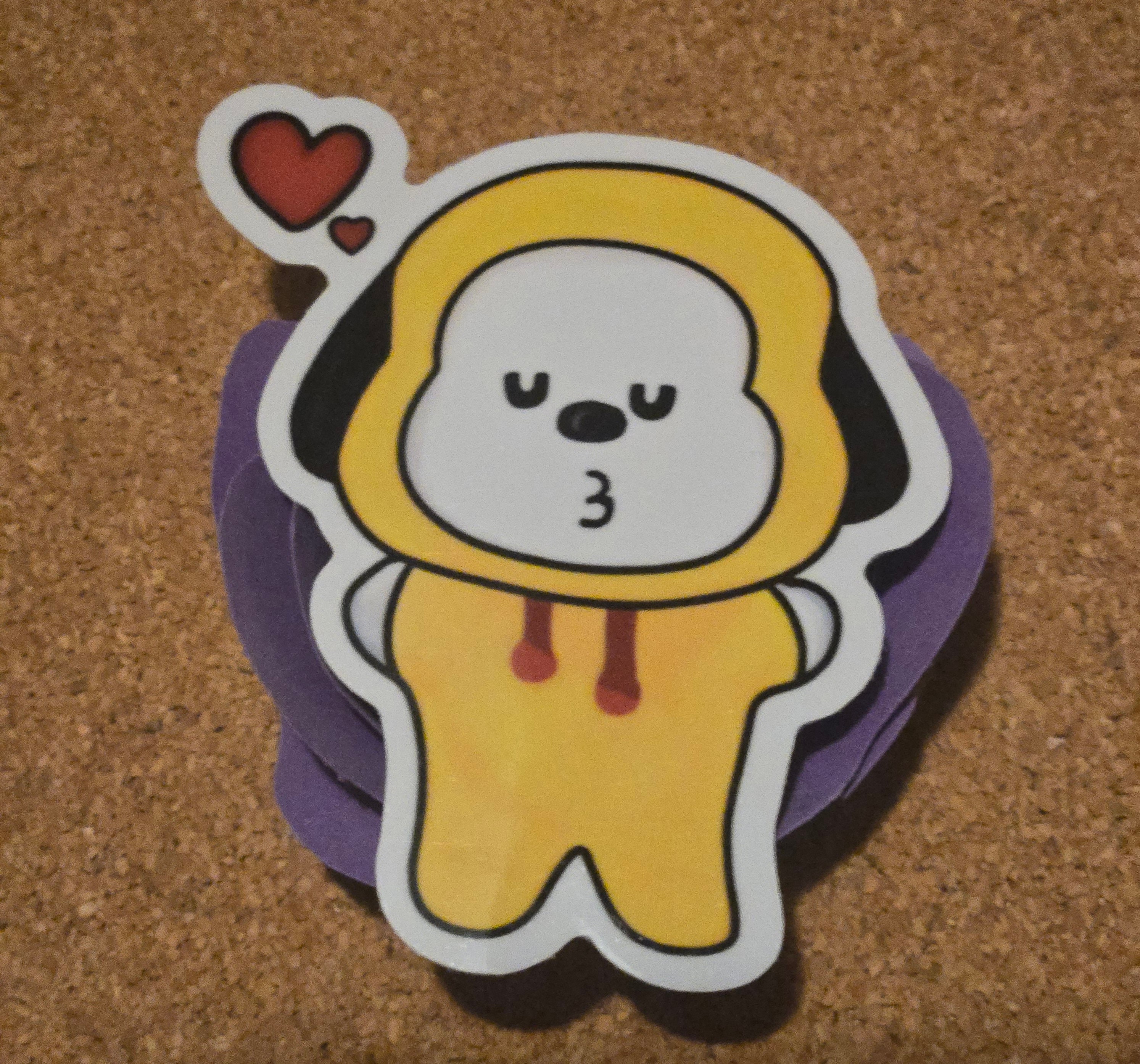 Cute BT21 Chimmy Smooch Vinyl Sticker - Etsy