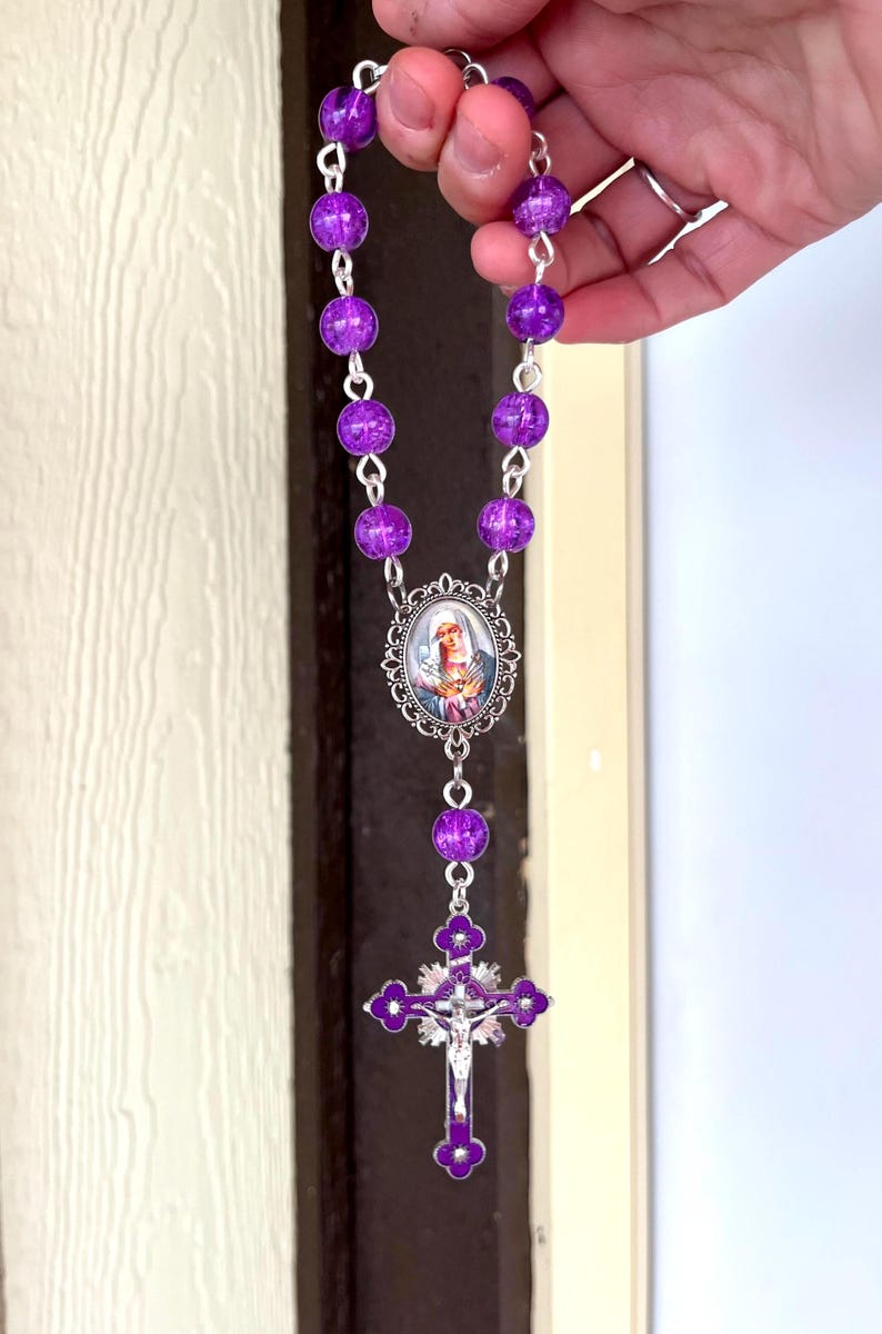 Lenten, Our Lady of Sorrows Car/pocket Rosary - Etsy