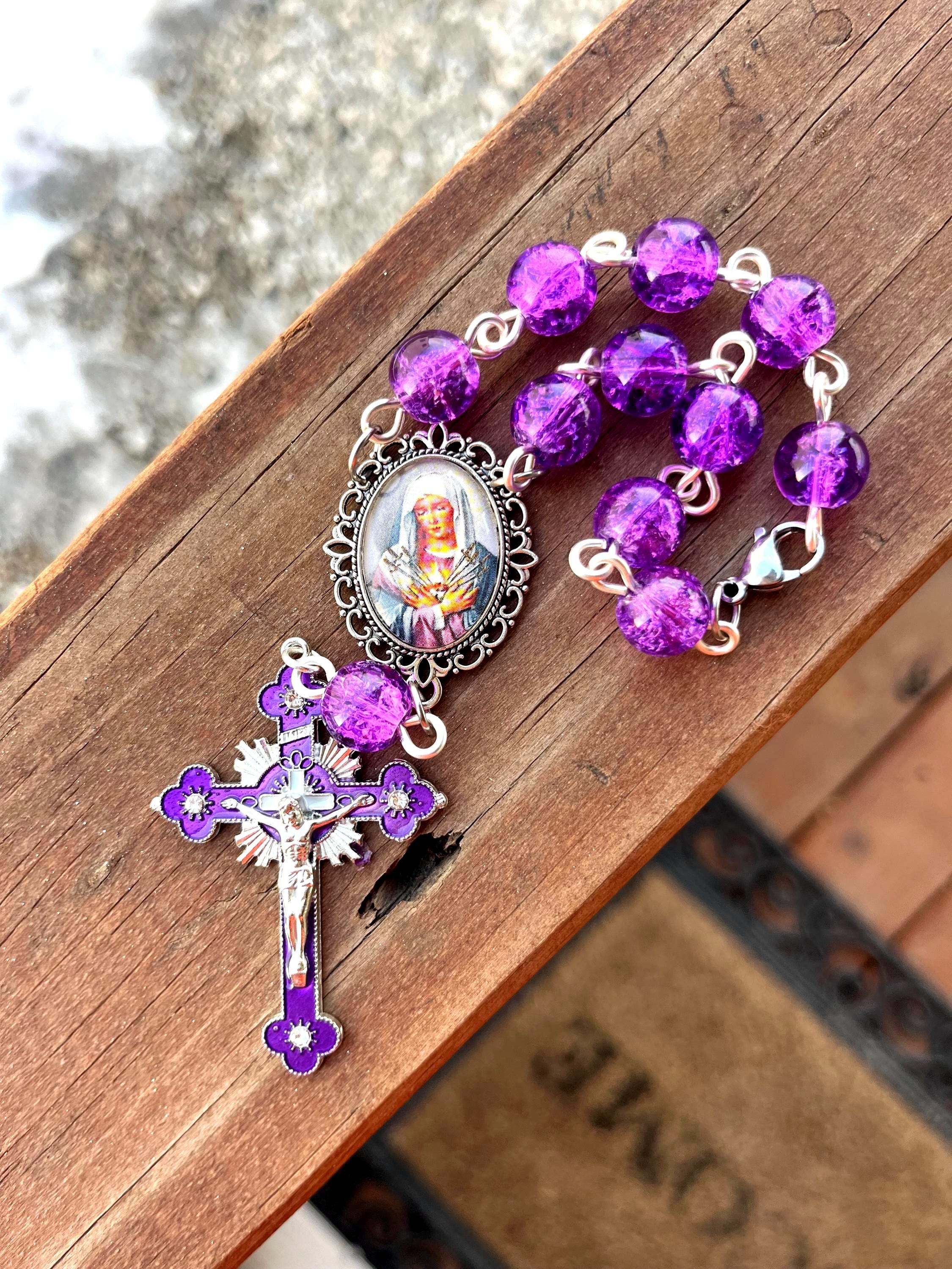 Lenten, Our Lady of Sorrows Car/pocket Rosary - Etsy