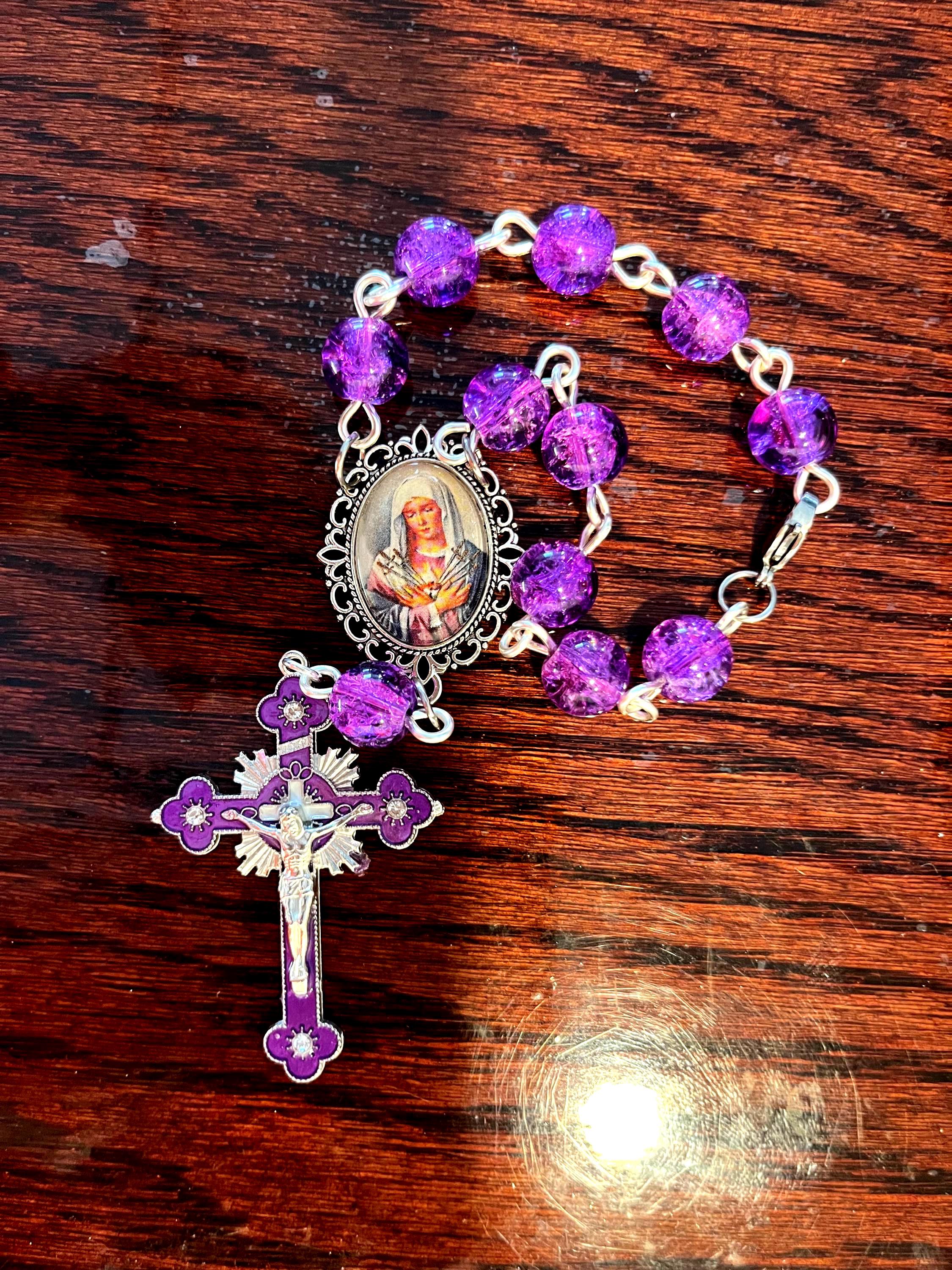 Lenten, Our Lady of Sorrows Car/pocket Rosary - Etsy