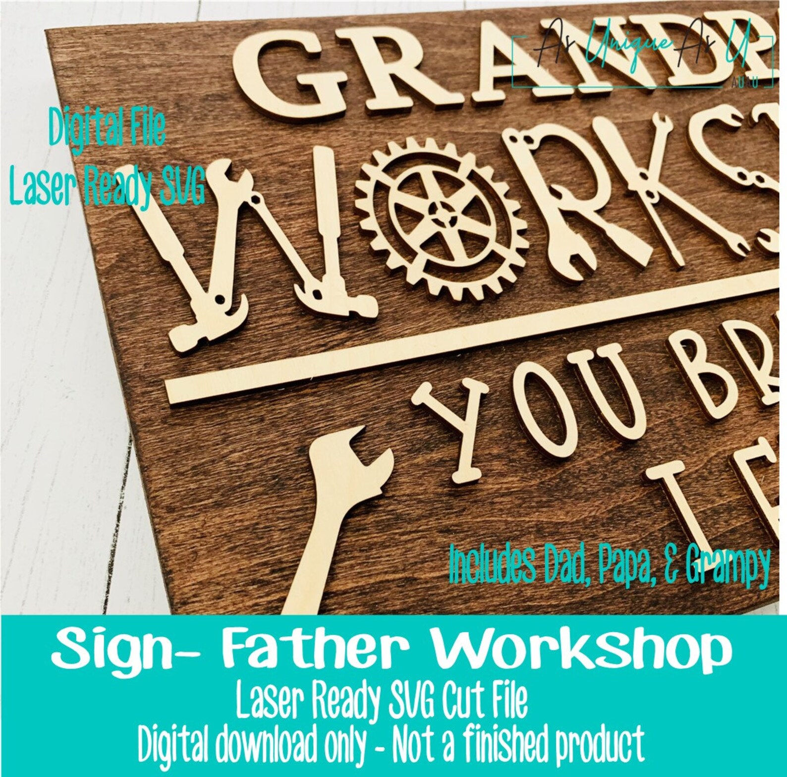 Laser SVG Cut File Father Workshop Sign SVG Dad Sign File - Etsy