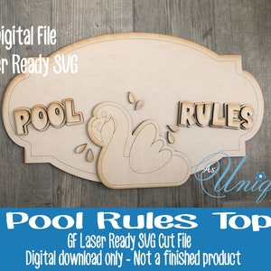 Laser SVG Cut File, Pool Rules Fun Sign, Pool Rules, Patio Signs, Funny ...