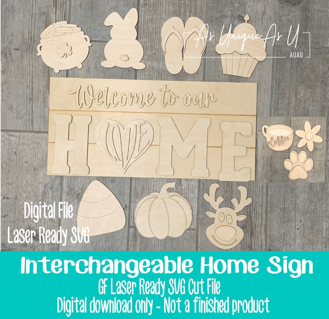 Laser SVG Cut File Interchangeable Home Sign DIY Paint Party - Etsy