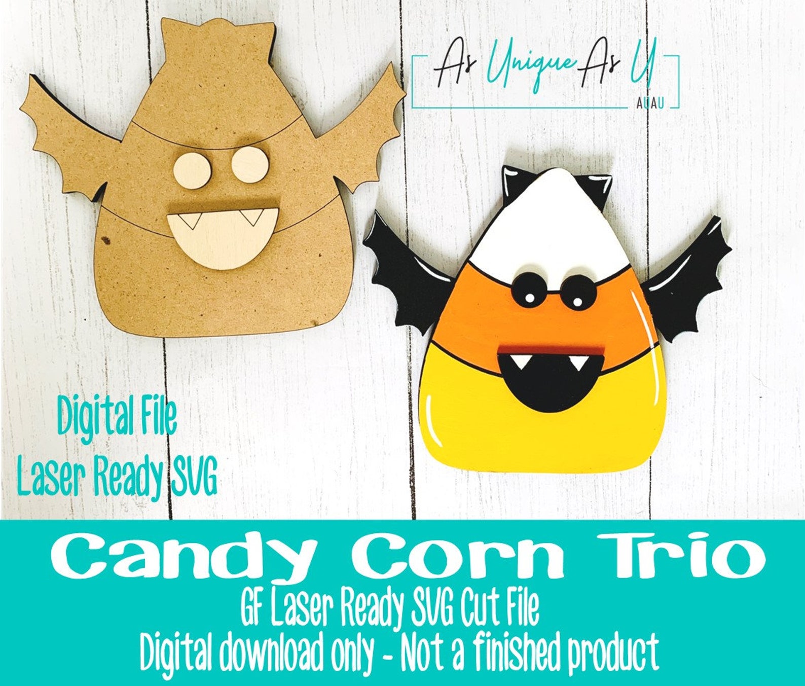 Laser SVG Cut File, Candy Corn Bat, Candy Corn Witch, Candy Corn ...