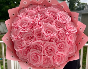 Ribbon Eternal Bouquet, Personalized Bouquet, Personalized Eternal ...