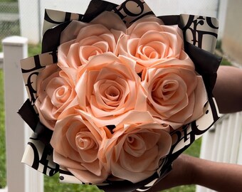 Ribbon Eternal Bouquet, Personalized Bouquet, Personalized Eternal ...