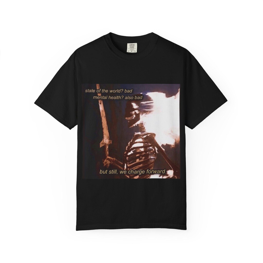 Skeleton "charge Forward" Meme T-shirt - Etsy