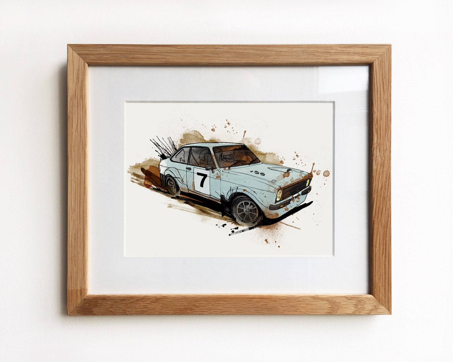 Ford Mk 2 Escort Rally Car Illustration - Etsy UK