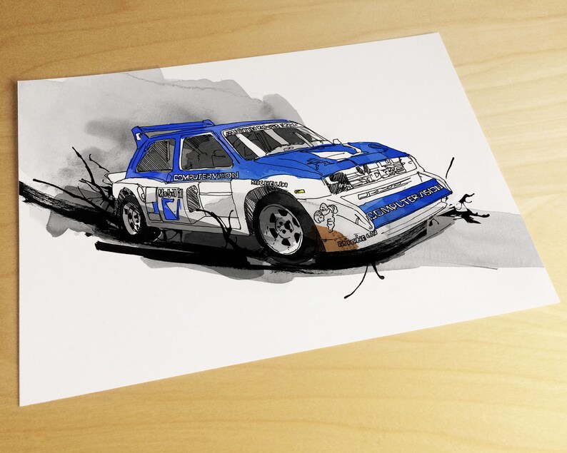 Metro 6R4 Rally Car Illustration - Etsy UK