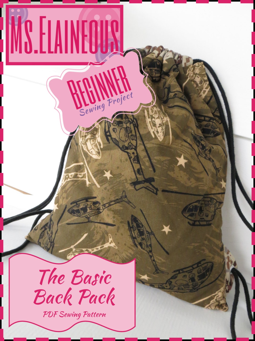 Back Pack Pattern Backpack Pattern Simple Backpack the - Etsy