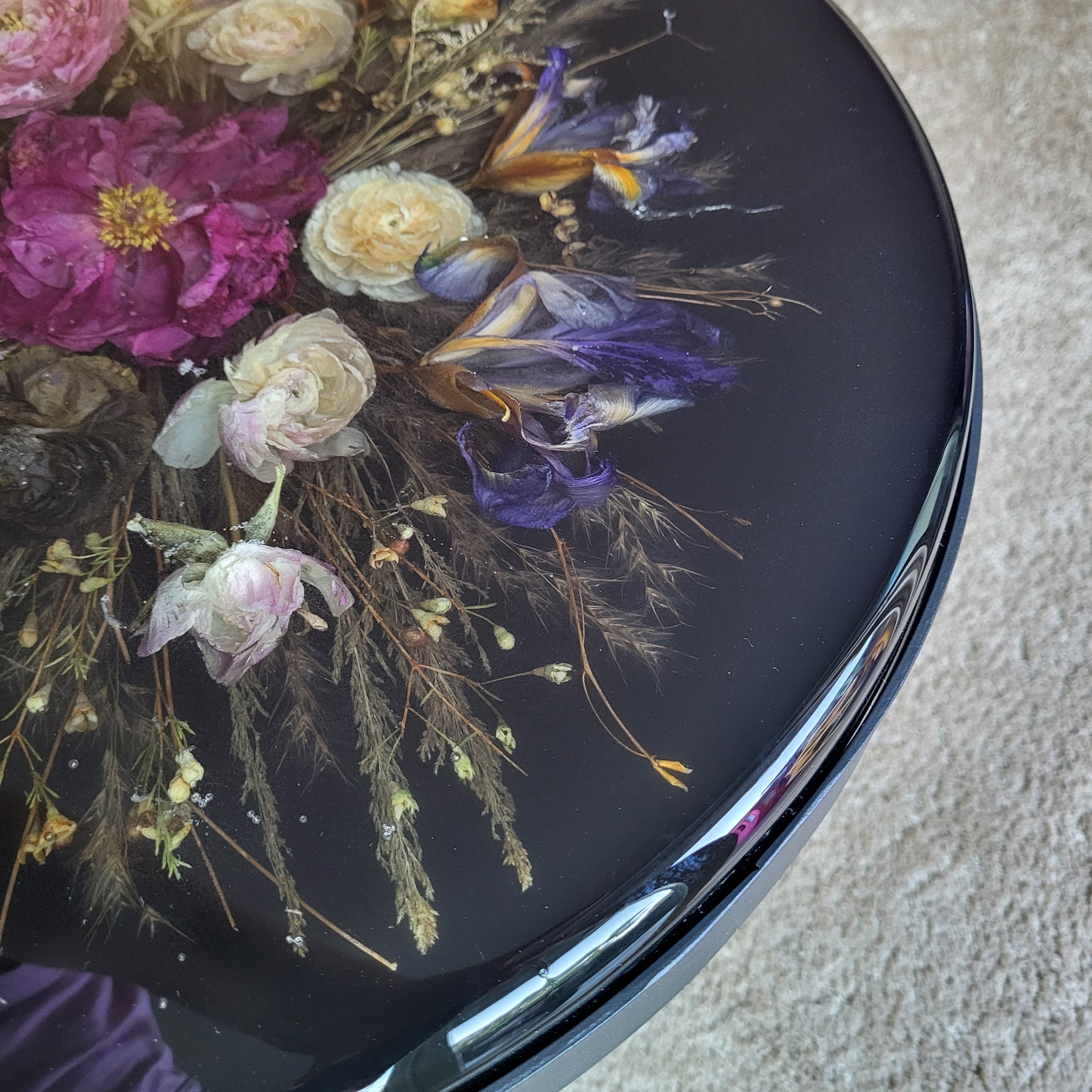 Epoxy Flower Table, Flower Coffee Table, Table With Flower, Floral ...