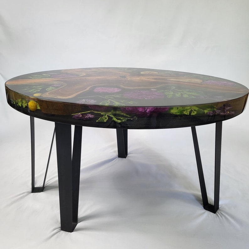 Epoxy Flower Table, Flower Coffee Table, Table With Flower, Floral ...