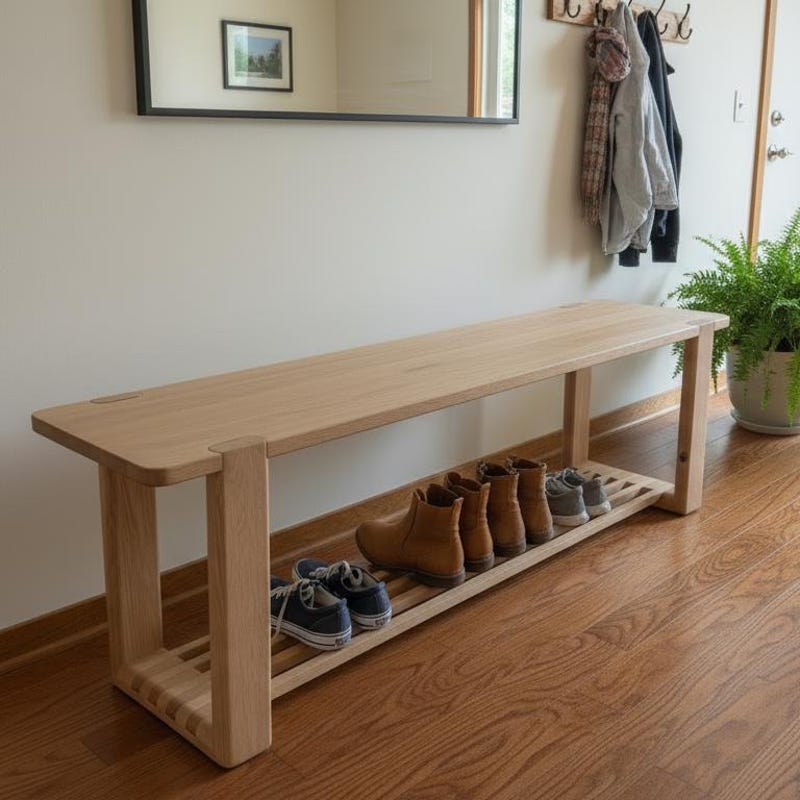 Oak Bench Seat Storage - Etsy