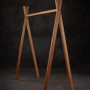 Handmade Wooden Clothing Rack: Portable Garment Organizer - Etsy