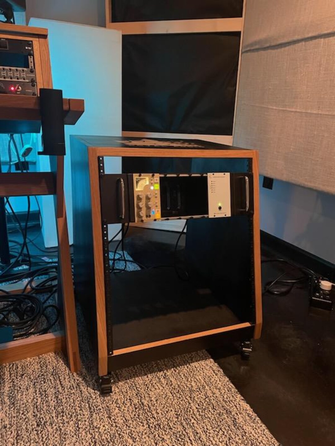 Handcrafted 12U Studio Cabinet Rack, Custom Logo Home Music Audio ...