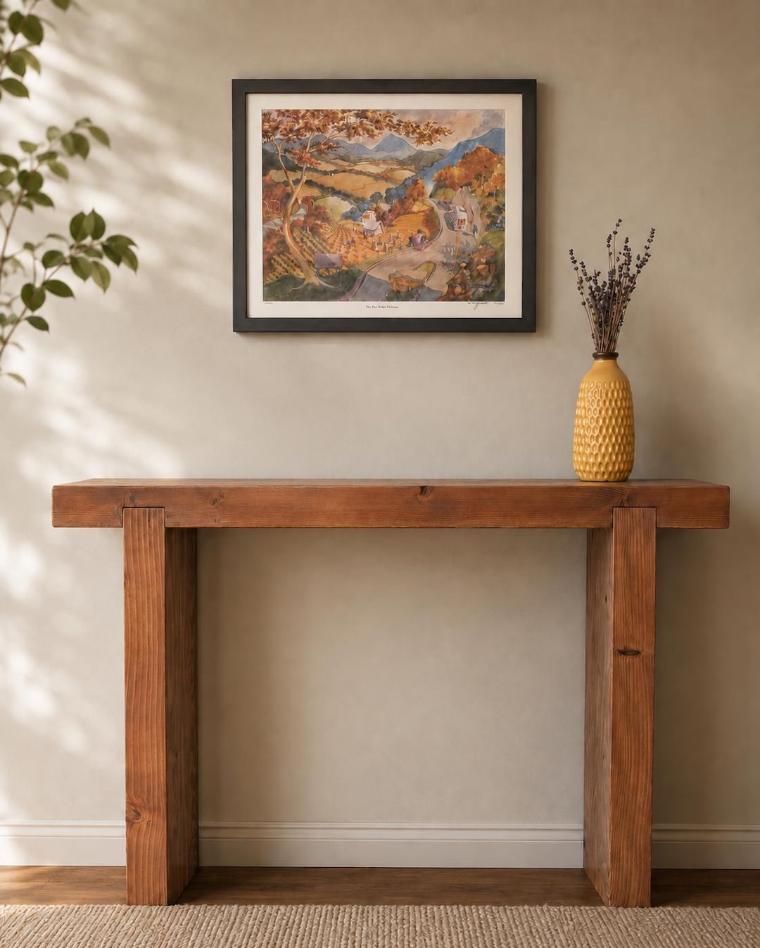 Narrow Modern Rustic Entryway Table - Solid Wood Console Table - Etsy