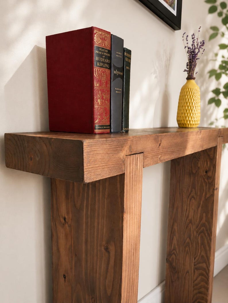 Narrow Modern Rustic Entryway Table - Solid Wood Console Table - Etsy
