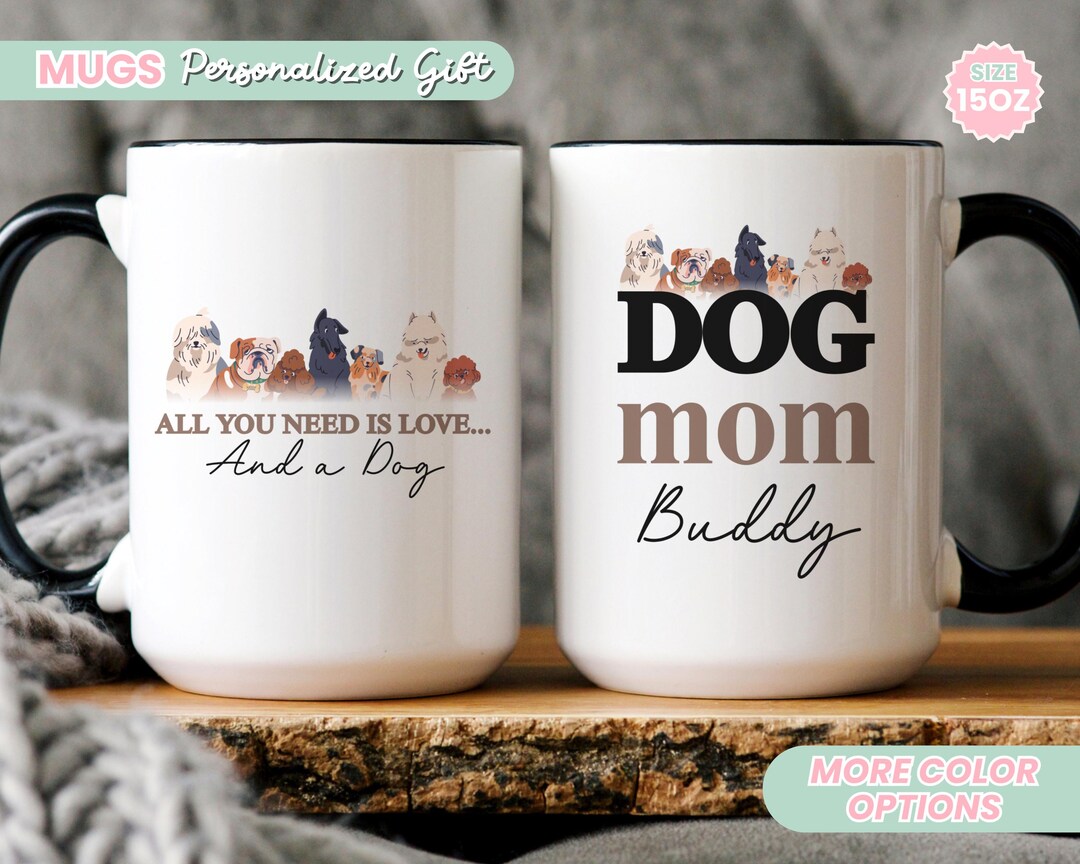 Custom Pet Mug With Dog Name and Photo, Personalized Dog Mom or Dad ...