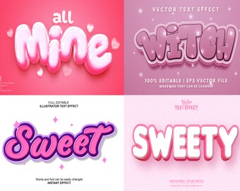 NEW 2024 PINK 2 Fun Style Text Effect - Etsy UK