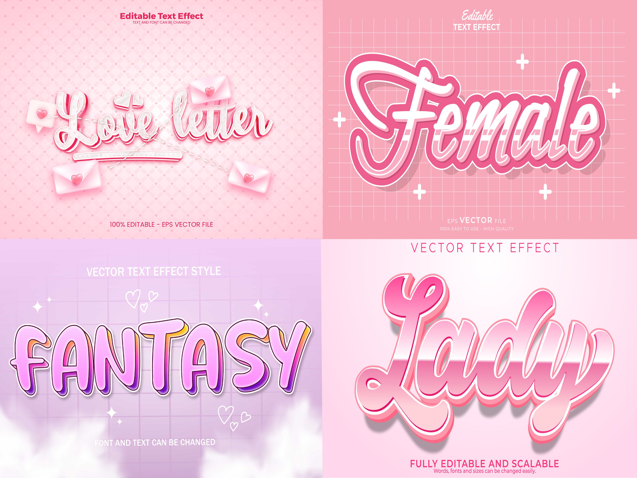 NEW 2024 PINK 2 Fun Style Text Effect - Etsy