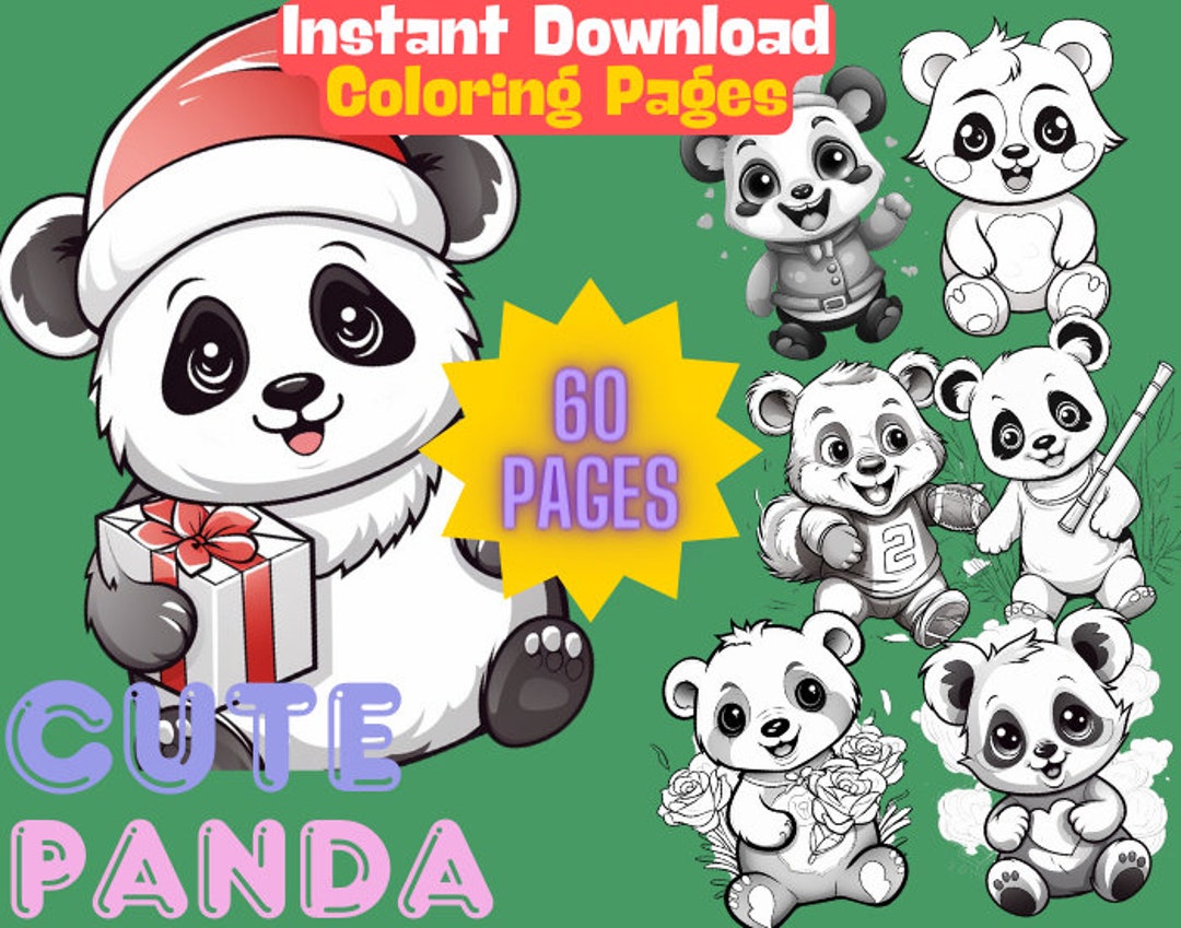 60 Cute Panda Coloring Pages, Sport Panda Coloring Book Cute Panda ...