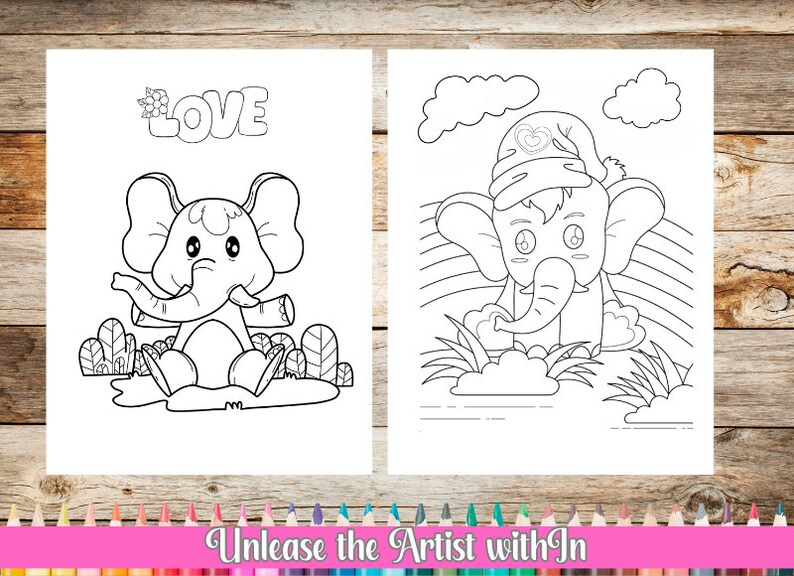 60 Cute Elephants Coloring Pages, Elephants Coloring Book Cute ...