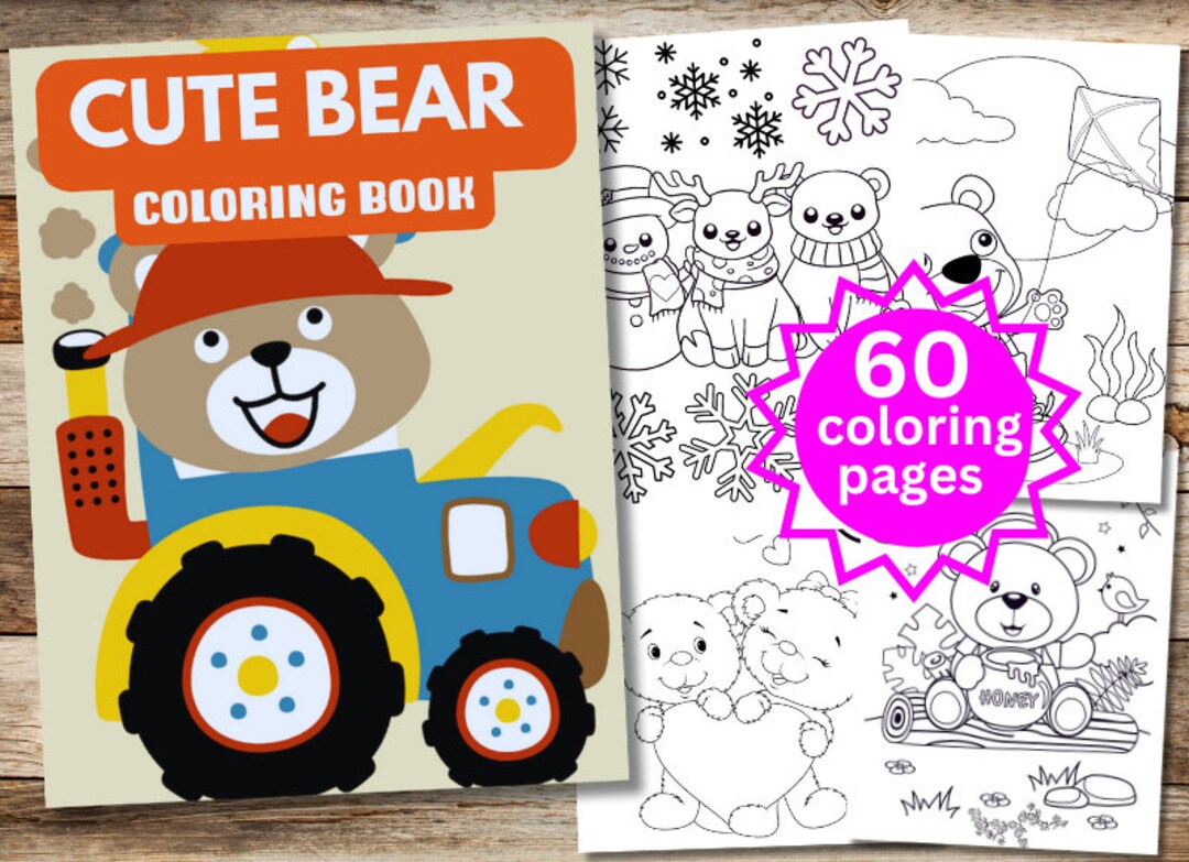60 Cute Bear Coloring Pages, Sport Bear Coloring Book Cute Bears ...
