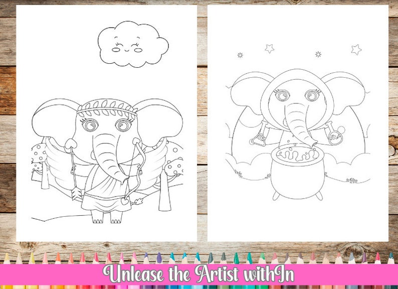 60 Cute Elephants Coloring Pages, Elephants Coloring Book Cute ...