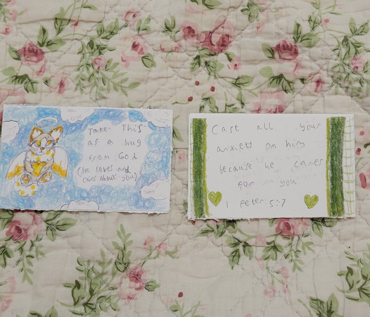 Hug From God 1 Peter 5:7 Double-sided Bible Verse Card - Etsy