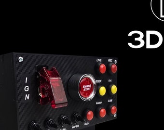 PC USB 31 Functions Button Box for Simracing All Backlit Blue Buttons ...