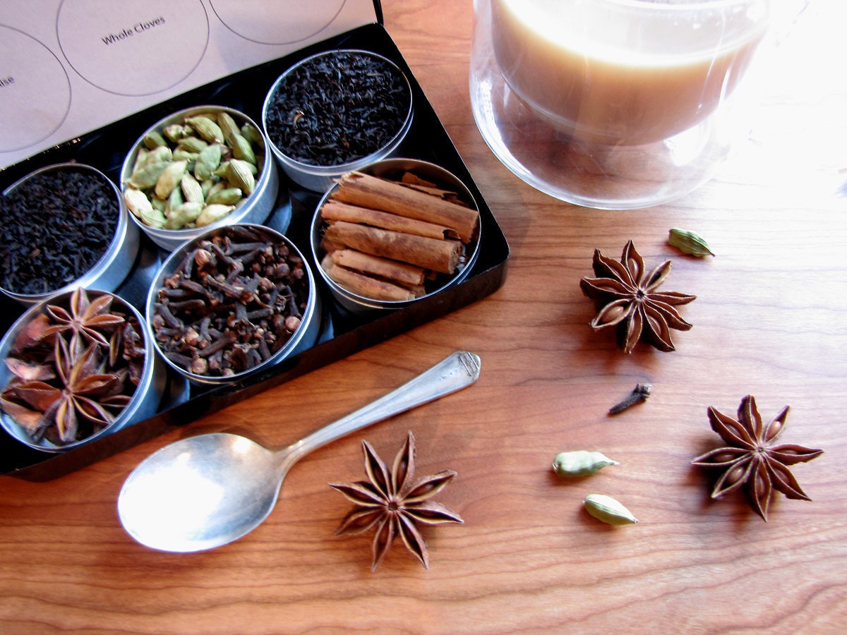 Organic DIY chai tea kit with recipe set of 6 a great | Etsy