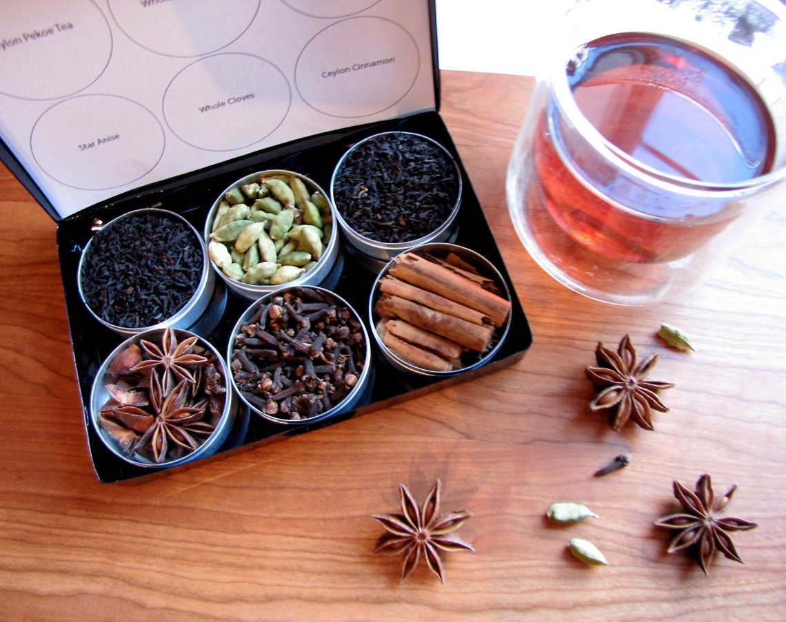 Organic DIY chai tea kit with recipe set of 6 a great | Etsy