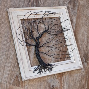 Framed Tree Wall Art / Wire Tree Sculpture Unique Art Object Large ...