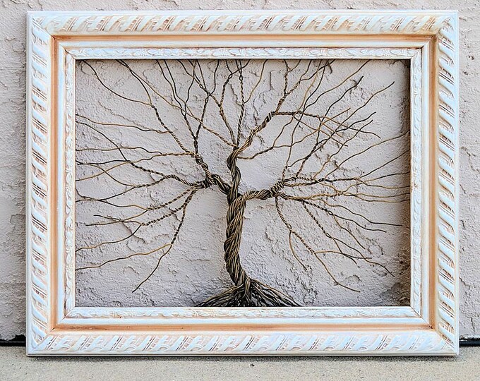 Framed Tree Wall Art / Wire Sculpture Unique Art Decor Tree - Etsy