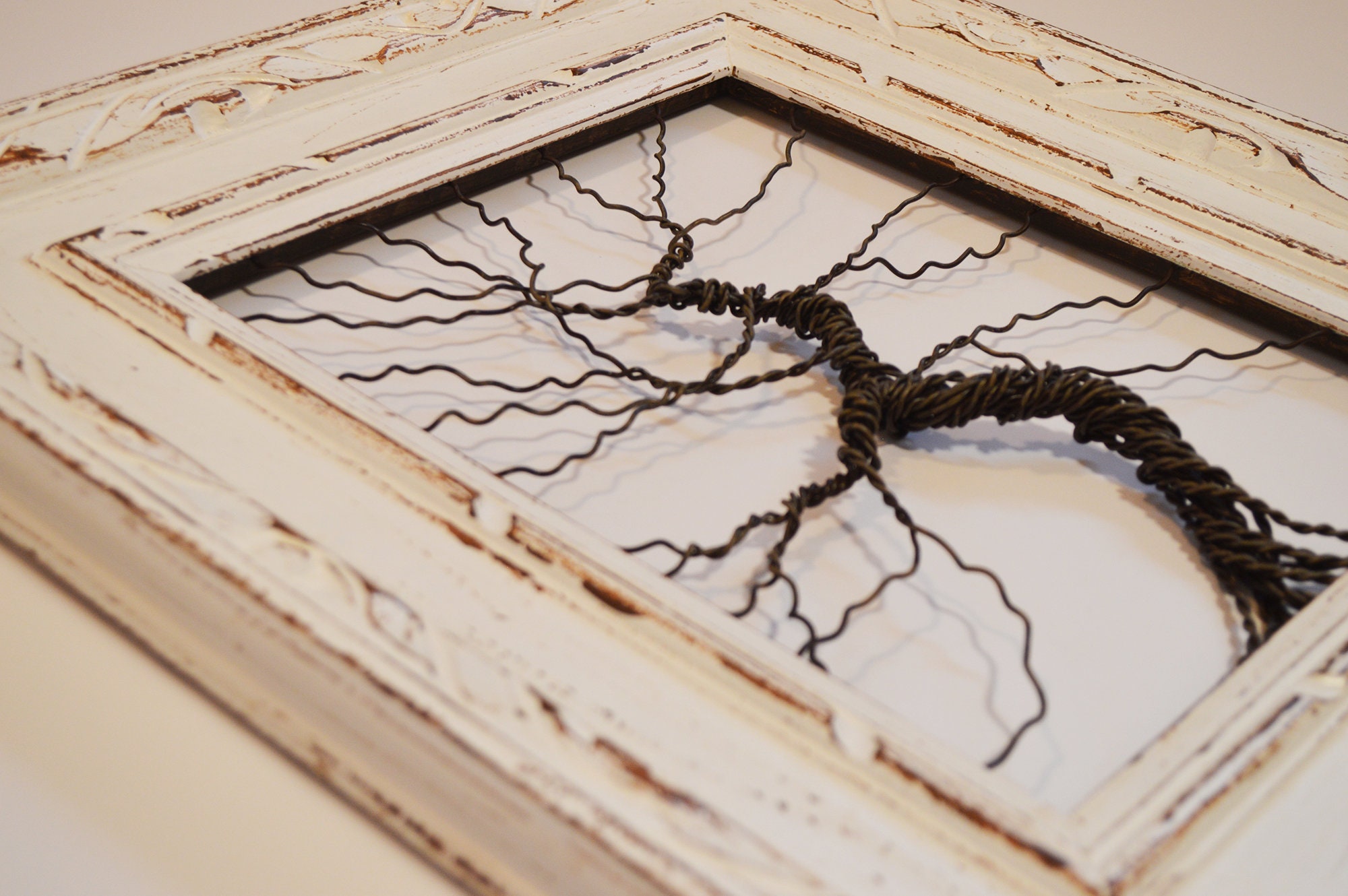 Framed Tree Wall Art / Wire Tree Sculpture Unique Art Object | Etsy