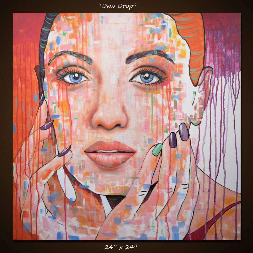 Original Abstract Art Contemporary Modern Portrait Painting Female ...