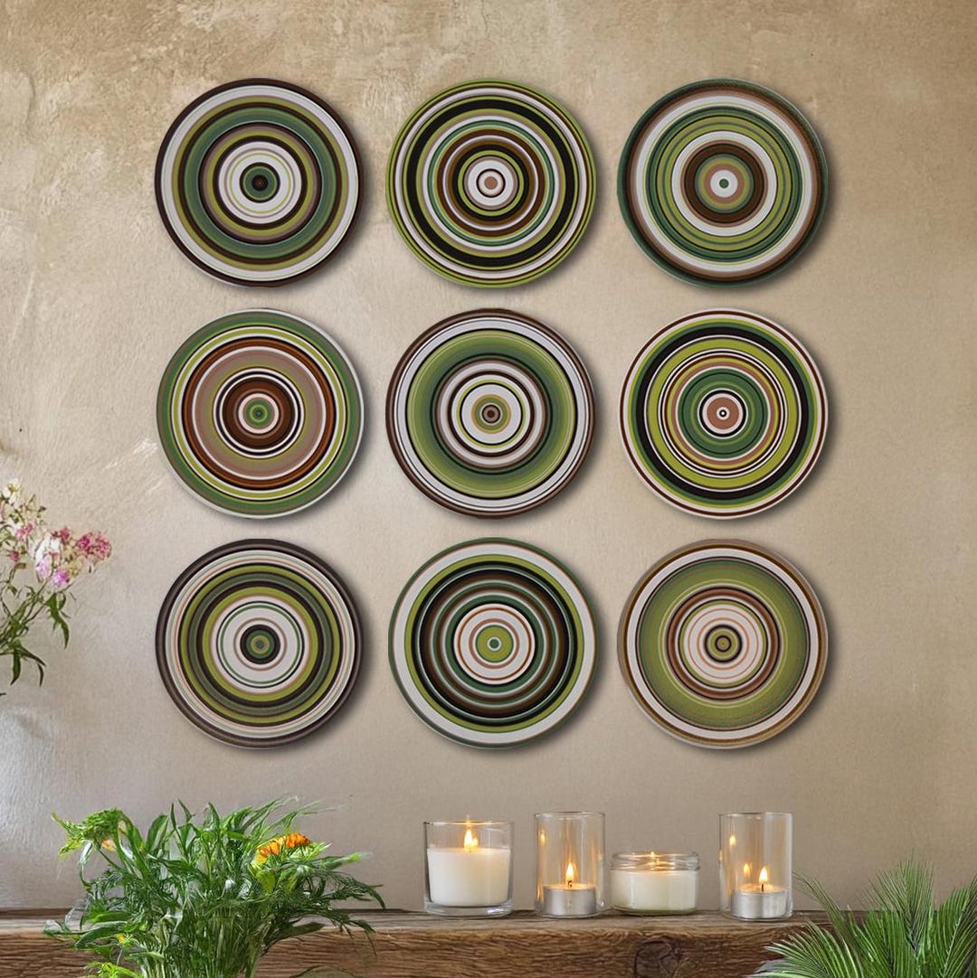 Abstract Circles Wall Art Modern Original Paintings Sculpture Multi ...